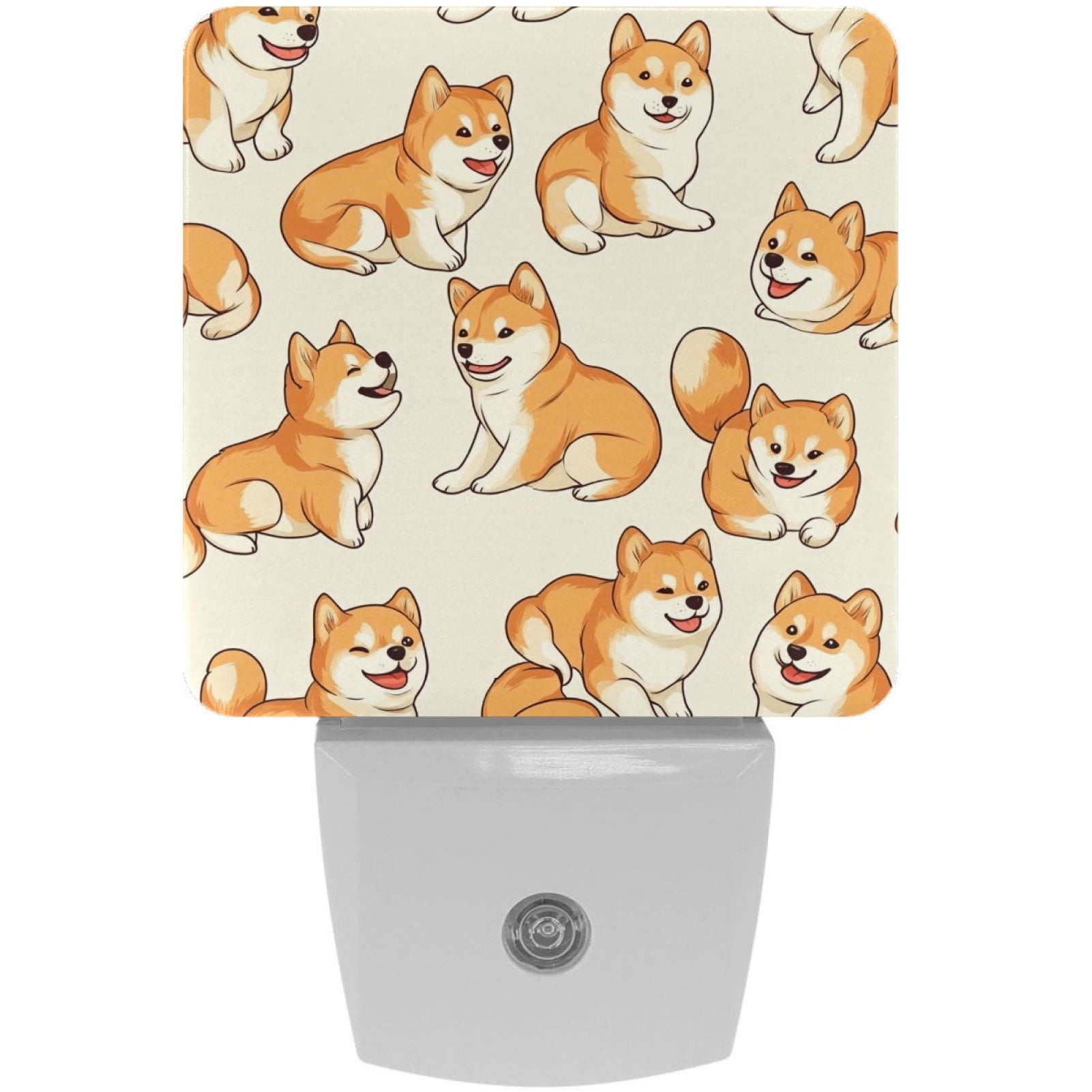 2 Pack Cute Shiba Inu Square LED Night Light 0.5W Plastic Aisle Light 2 ...
