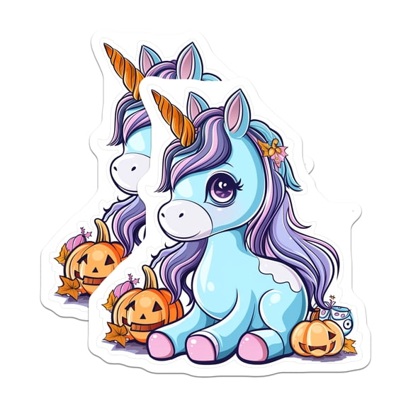 (2 Pack) Cute Unicorn Halloween Magnets - Spooky Autumn Pumpkin Decor ...