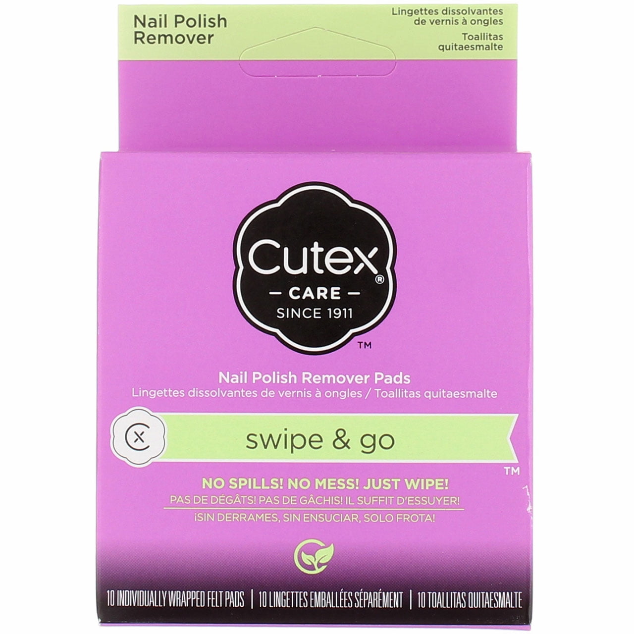 2 Pack - Cutex CUTEX REMOV NR SWIPE&GO PADS 10 ct - Walmart.com