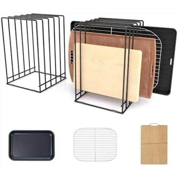 2 Pack Cutting Board Rack Organizer, Stainless Steel Pot and Pan ...