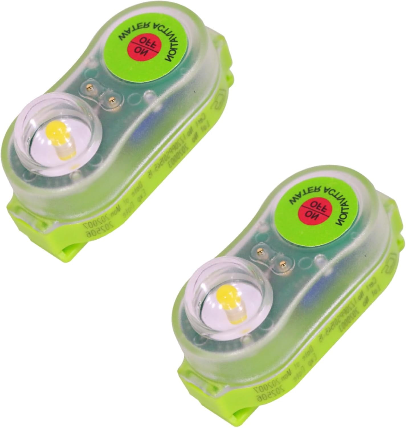 2 Pack Cyan Life Jacket Strobe Light, Automatic LOCATOR LED Flares for ...