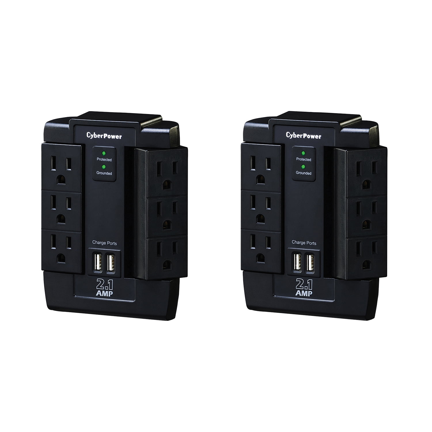 2 Pack Cyberpower CSP600WSU 6-Outlet Professional Surge Protection ...