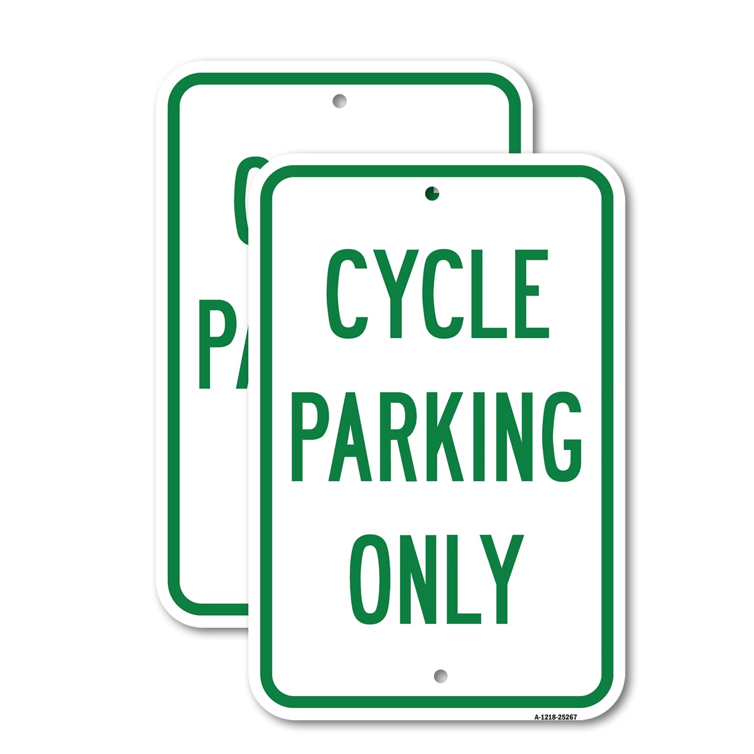 (2 Pack) Cycle Parking Only | 12" X 18" Heavy-Gauge Aluminum Sign ...