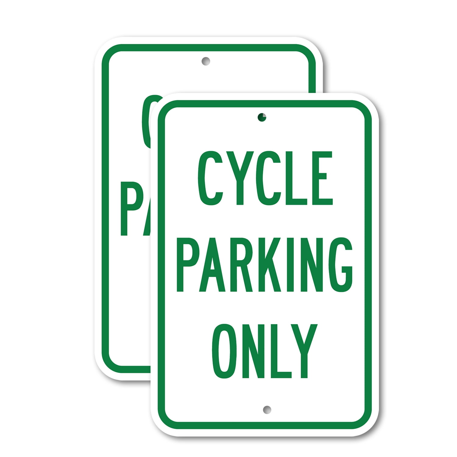 (2 Pack) Cycle Parking Only | 18" X 24" Heavy-Gauge Aluminum Sign ...
