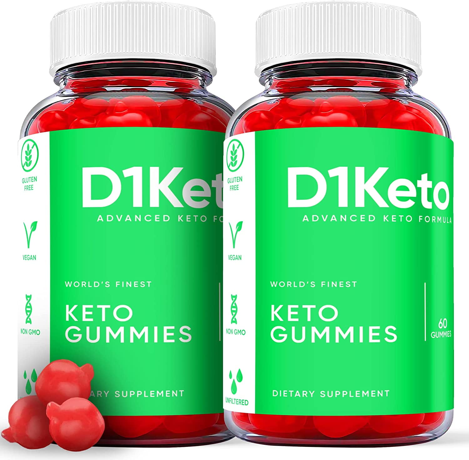 (2 Pack) D1 Keto ACV Gummies - Supplement for Weight Loss - Energy ...