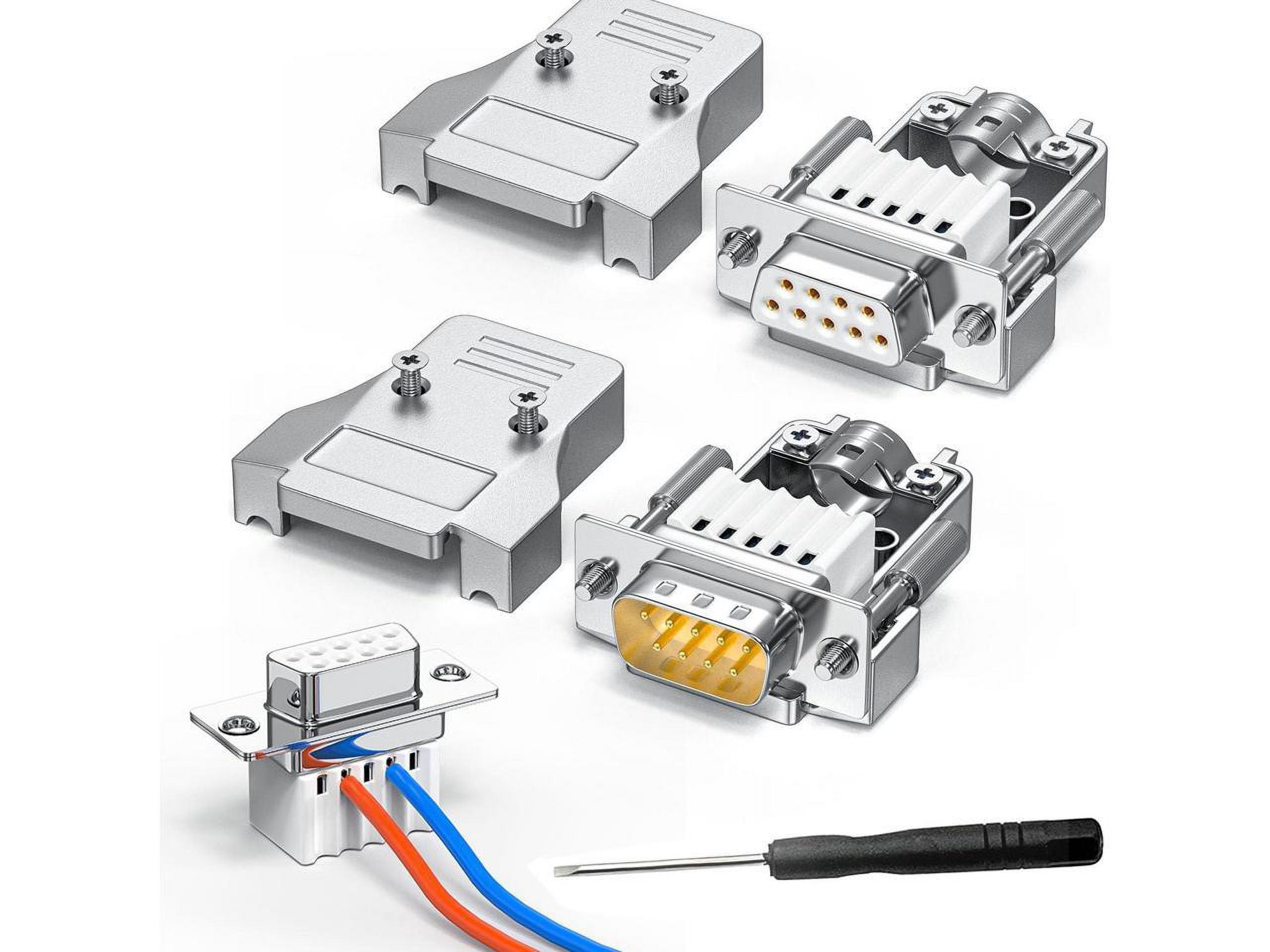 2 Pack DB9 Serial Adapters with Metal shell Breakout Board Solder-Free ...