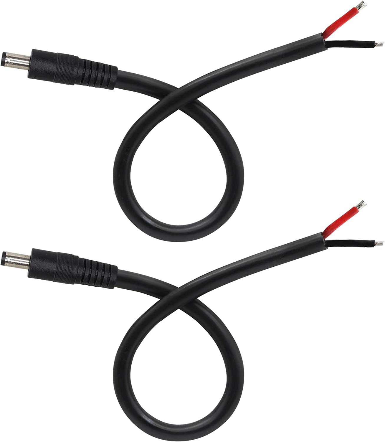 2 Pack DC Power Pigtails Cable - 5.5mm x 2.5mm DC Male Jack Plug to ...
