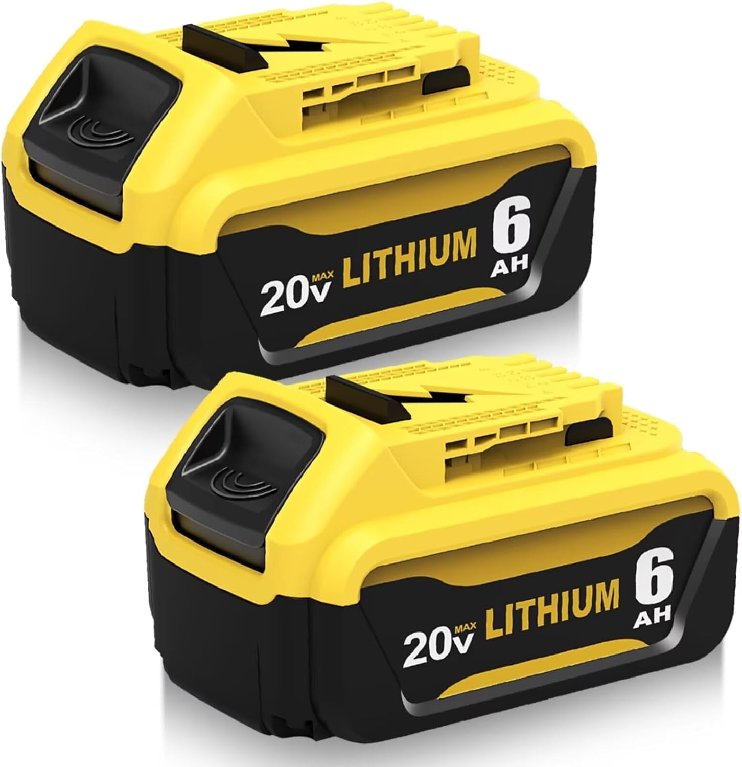 2-Pack DCB206 6.0Ah Replacement for Dewalt 20V Battery Compatible with Dewalt 20 Volt Lithium ...