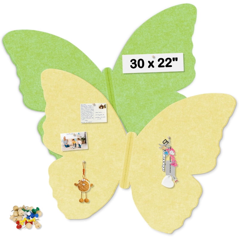 2 Pack DIY Bulletin Board 30"x 22" Pin Board, Butterfly Felt Cork Board ...