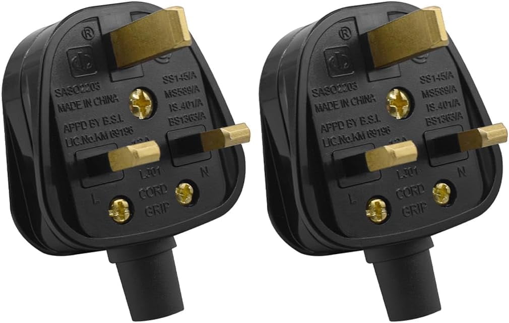 (2 Pack) DIY Rewireable 3-Pins UK Plug 13A 250V Male Socket Electrical ...