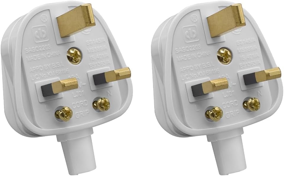 (2 Pack) DIY Rewireable 3-Pins UK Plug 13A 250V Male Socket Electrical ...