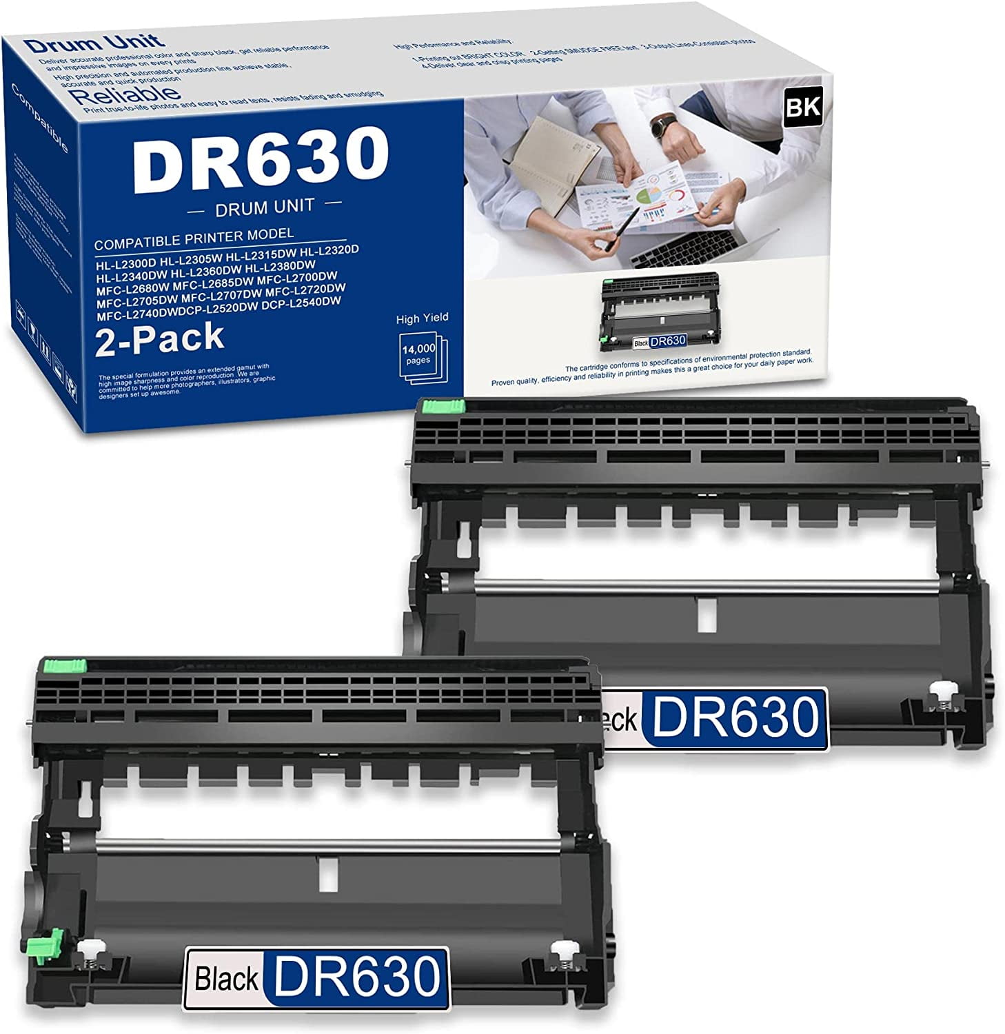 Brother DR630 Drum Unit 2-Pack Replacement for MFC-L2680W DCP-L2520DW ...
