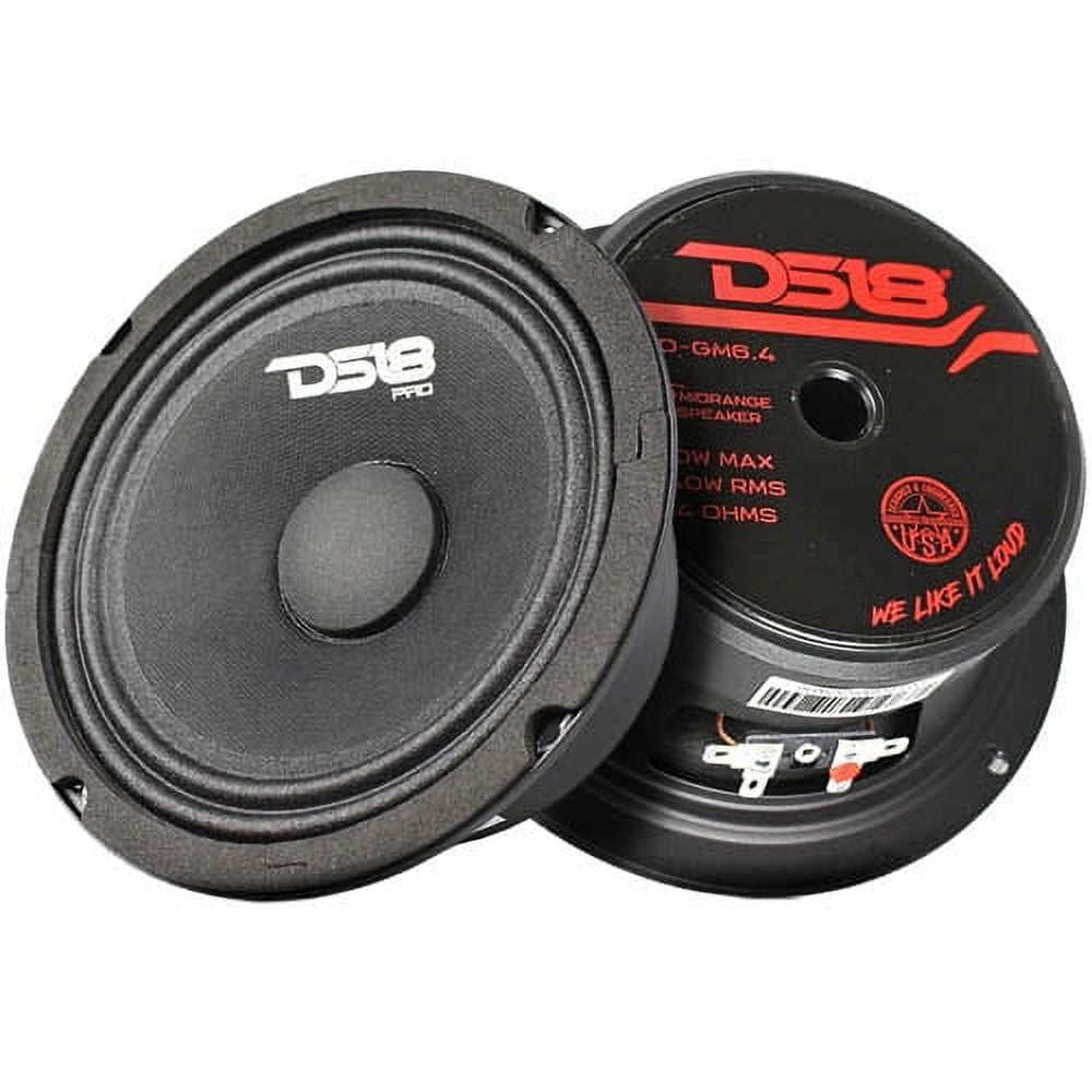 "DS18 PRO-GM6.4 6.5"" Midrange Speakers, 2 Pack, 4 Ohm, RMS 140W, Max ...