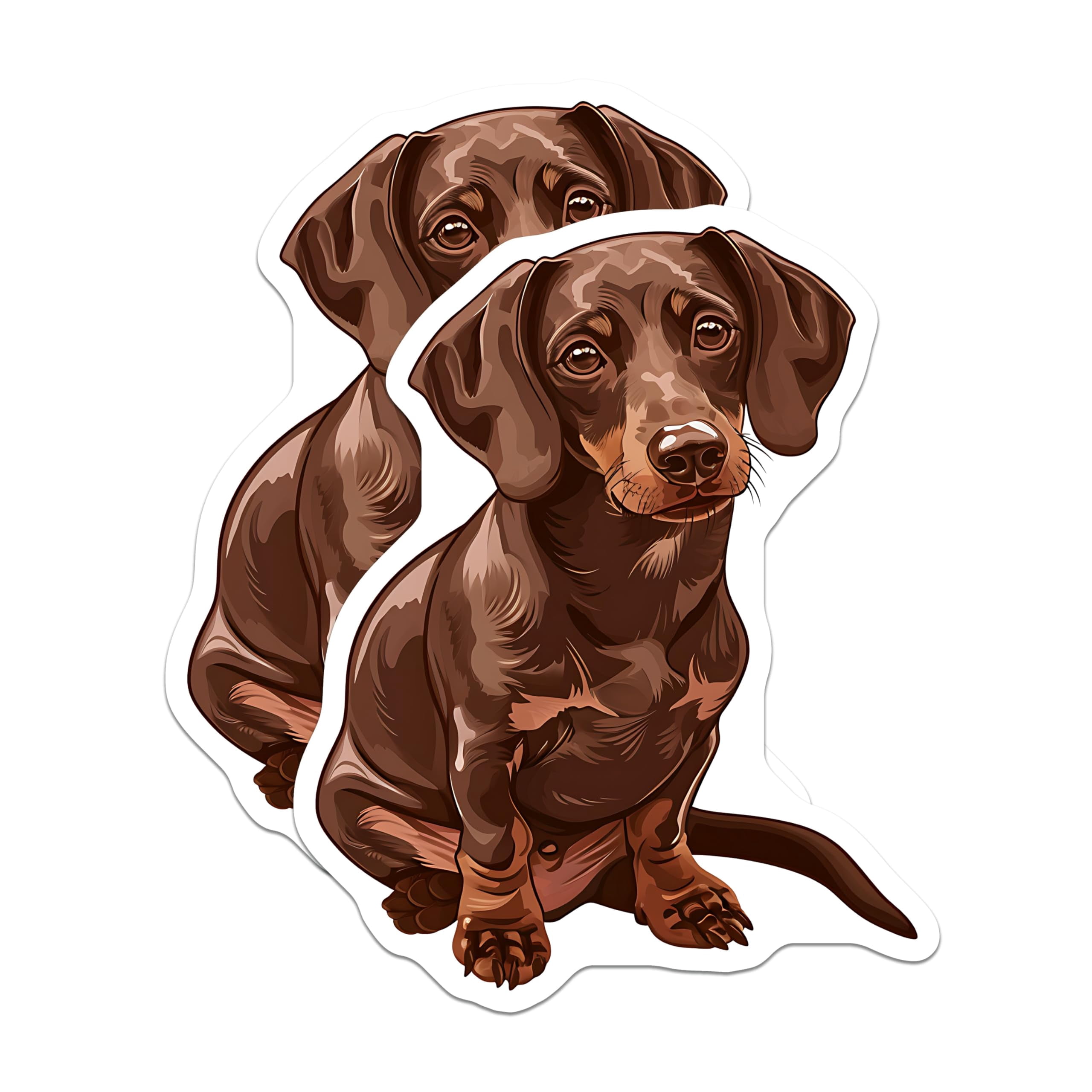 (2 Pack) Dachshund Stickers - Weiner Dog Decals - Cute Dog Breed - Dog ...