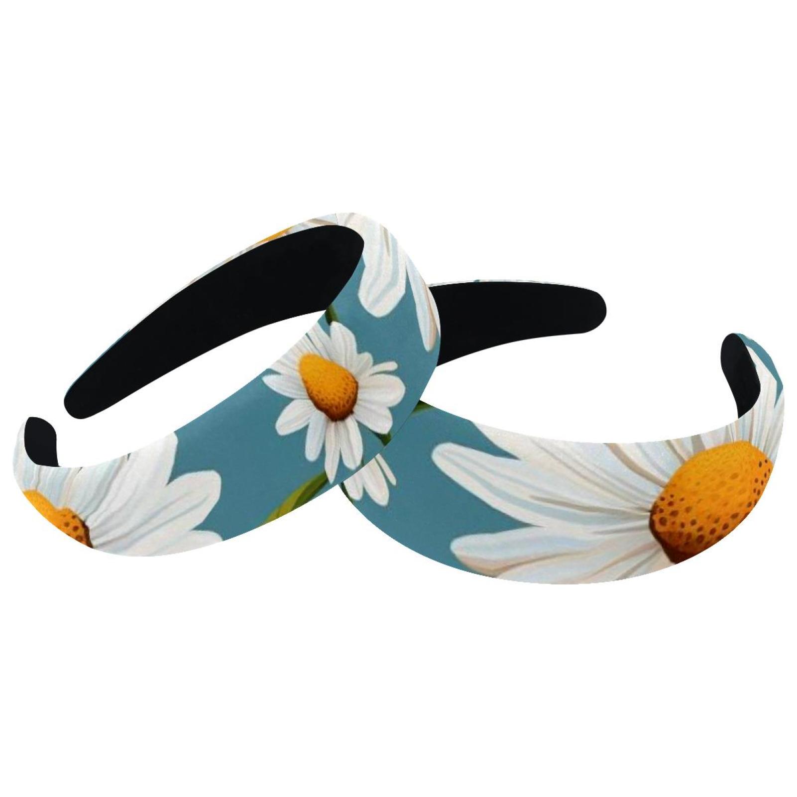 2 Pack Daisy Headbands -Wide Fashion Head Bands for Women and Girls ...