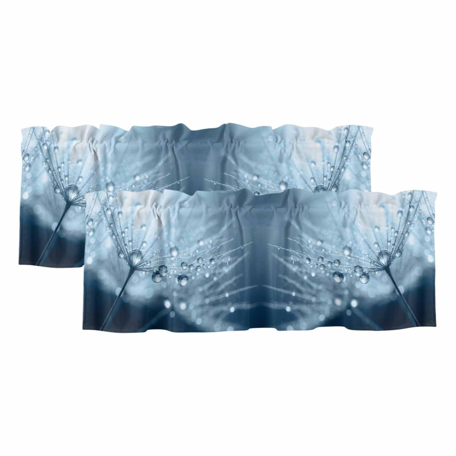 2 Pack Dandelion Droplets Valance for Window Minimalist Sky Blue ...
