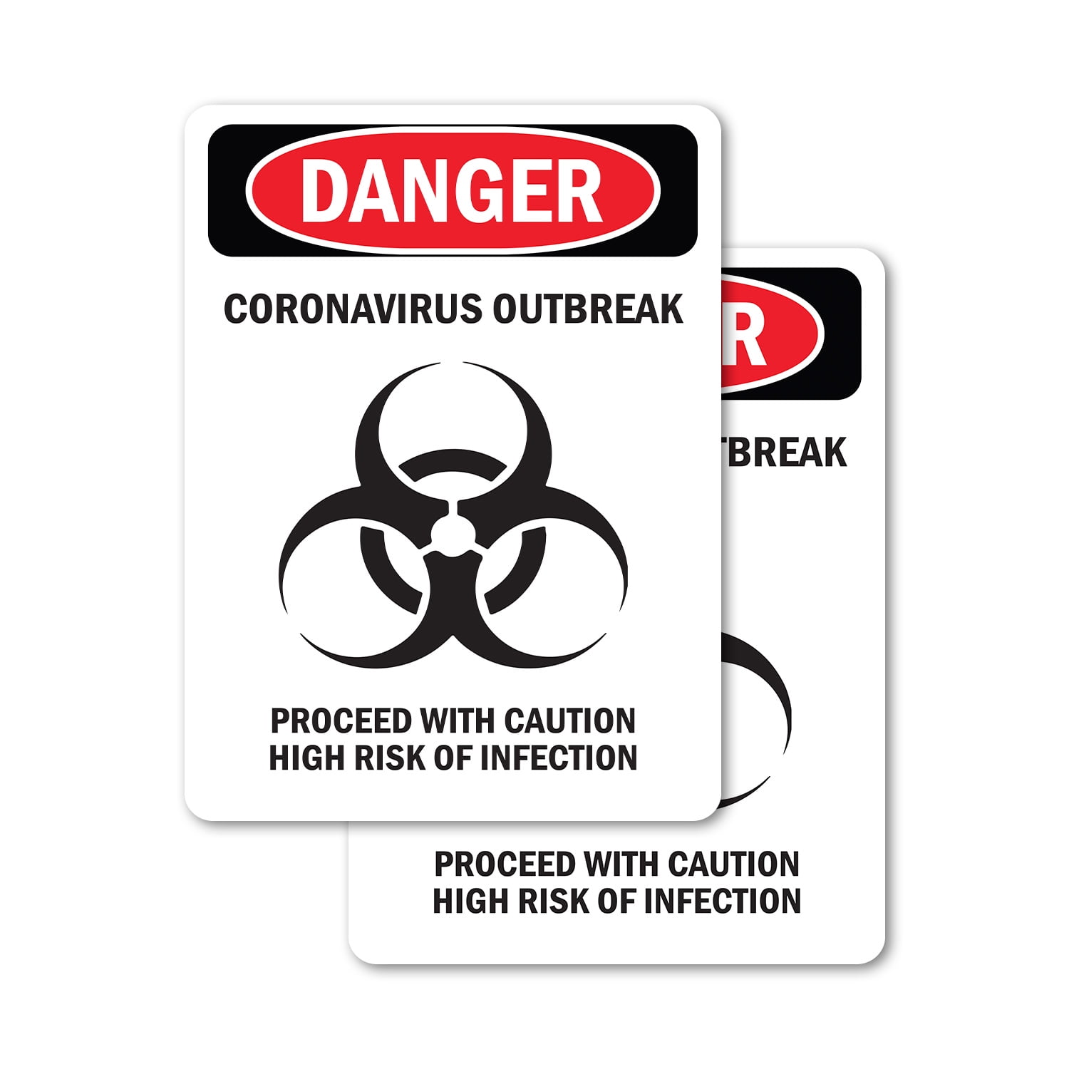 (2 Pack) Danger Corona Outbreak OSHA Notice Sign 10 Inch X 14 Inch ...