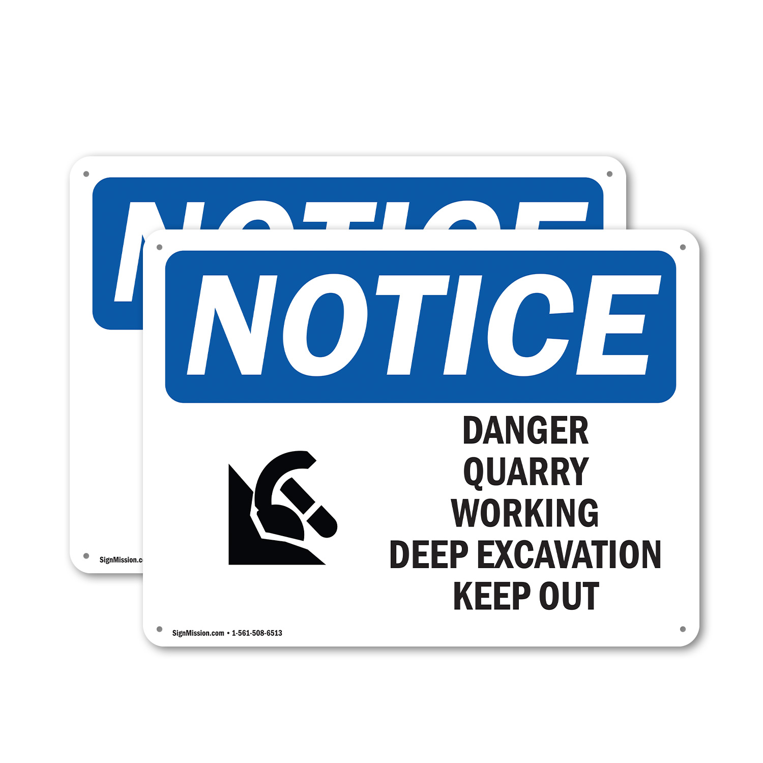 (2 Pack) Danger Quarry Workings Deep OSHA Notice Sign 24 Inch X 18 Inch ...