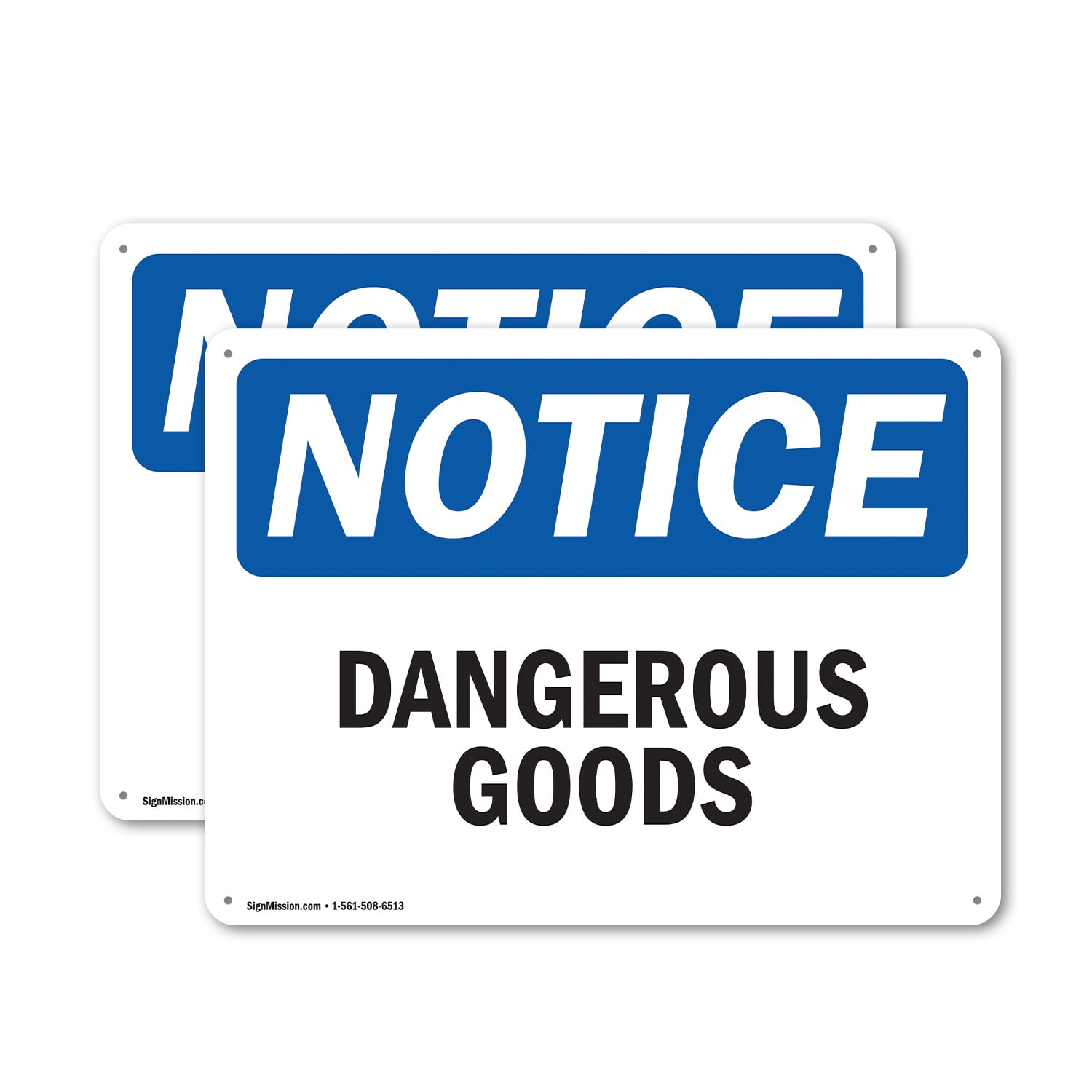 (2 Pack) Dangerous Goods OSHA Notice Sign 18 Inch X 12 Inch Indoor ...