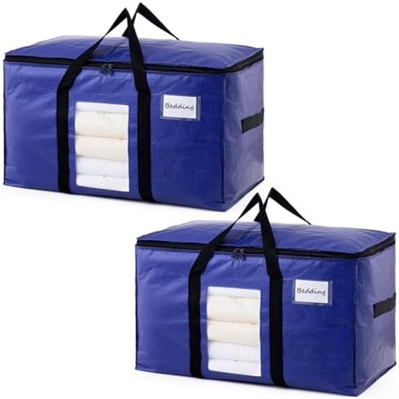 2 Pack Dark Blue Extra Large Moving Bags, Heavy Duty Totes with Visible ...