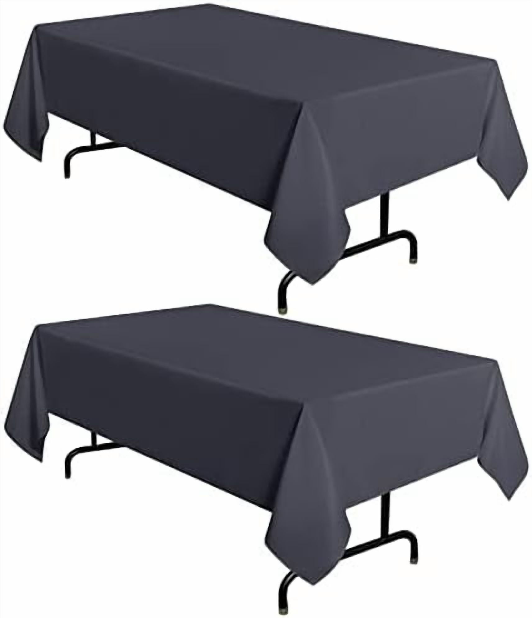 2 Pack Dark Grey Tablecloth 54 x 78 Inch, Rectangle 4 Feet Table Cloth ...