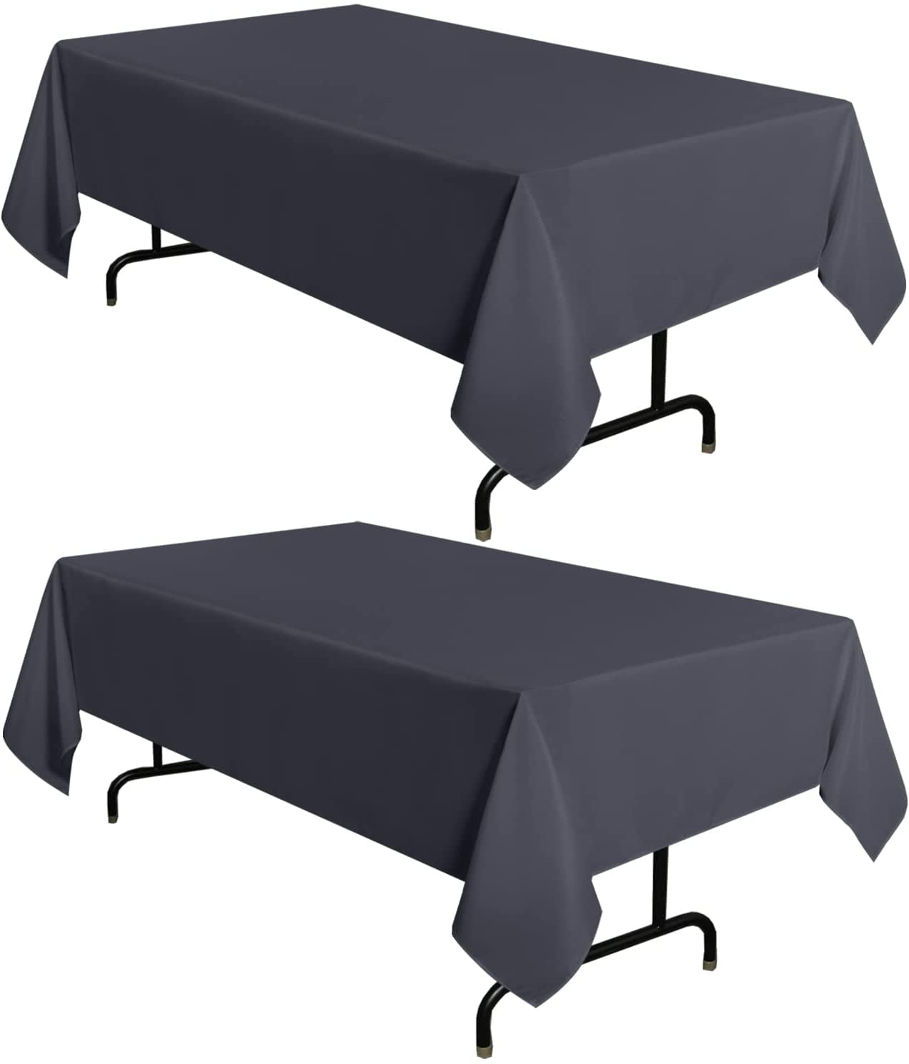 2 Pack Dark Grey Rectangle Tablecloth 54 x 78 Inch, Wrinkle and Stain ...