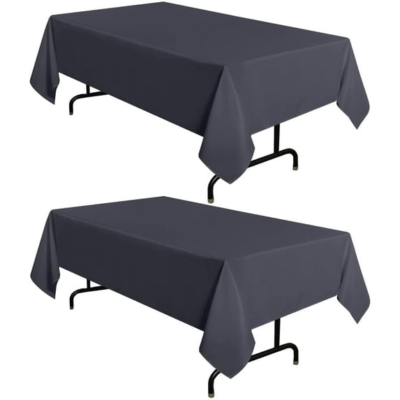 2 Pack Dark Grey Rectangle Tablecloth 54 x 78 Inch, Wrinkle and Stain ...