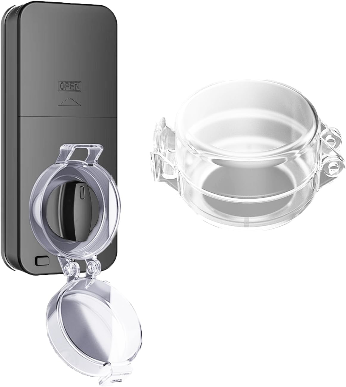 2 Pack Deadbolt Lock Secure Mount Child Safety Clear Transparent Sticky ...