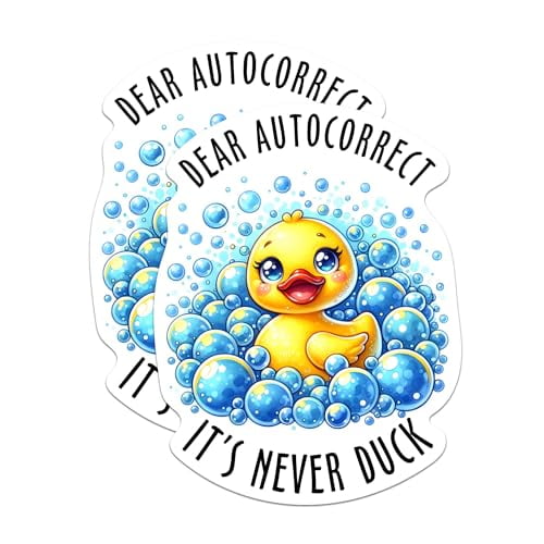 (2 Pack) Dear Autocorrect It's Never Duck Sticker - Funny Punny ...