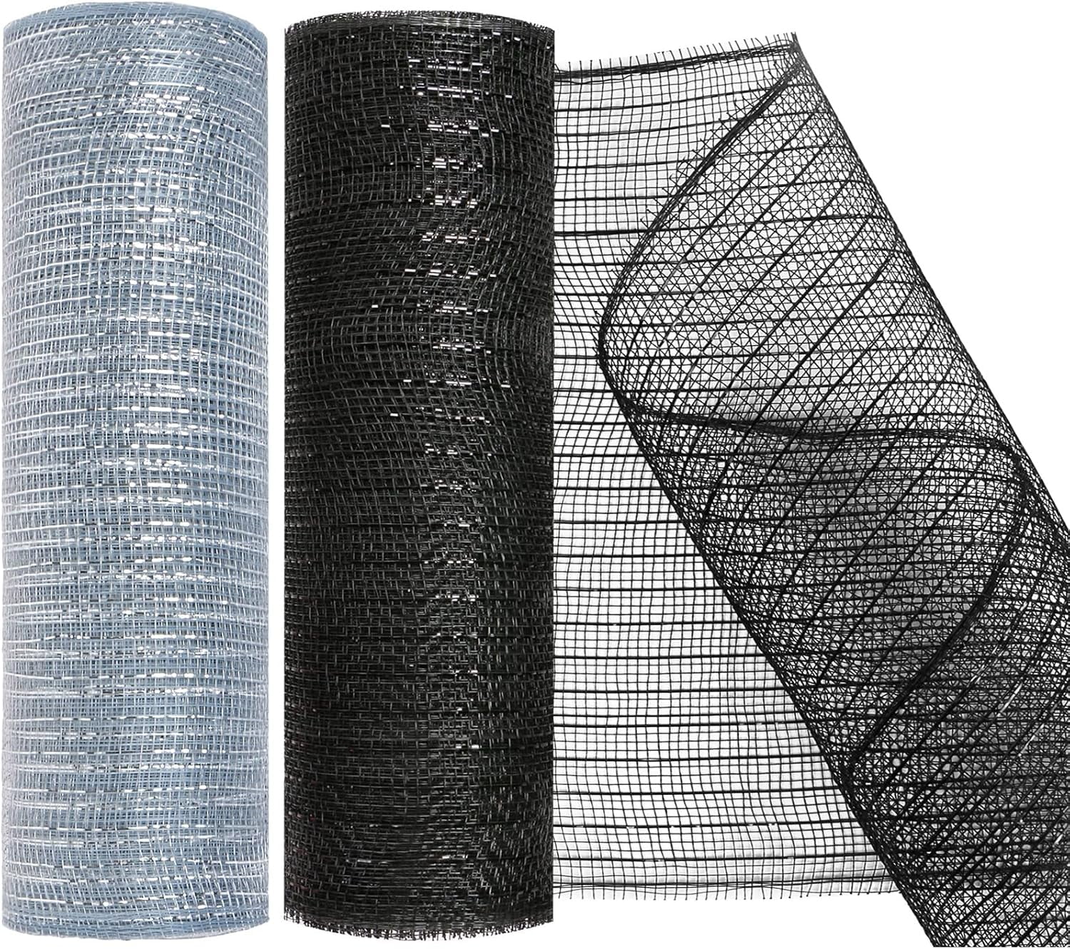 2 Pack Deco Mesh 10 Inch x 30 Feet Decor Mesh Ribbon with Metallic Foil ...