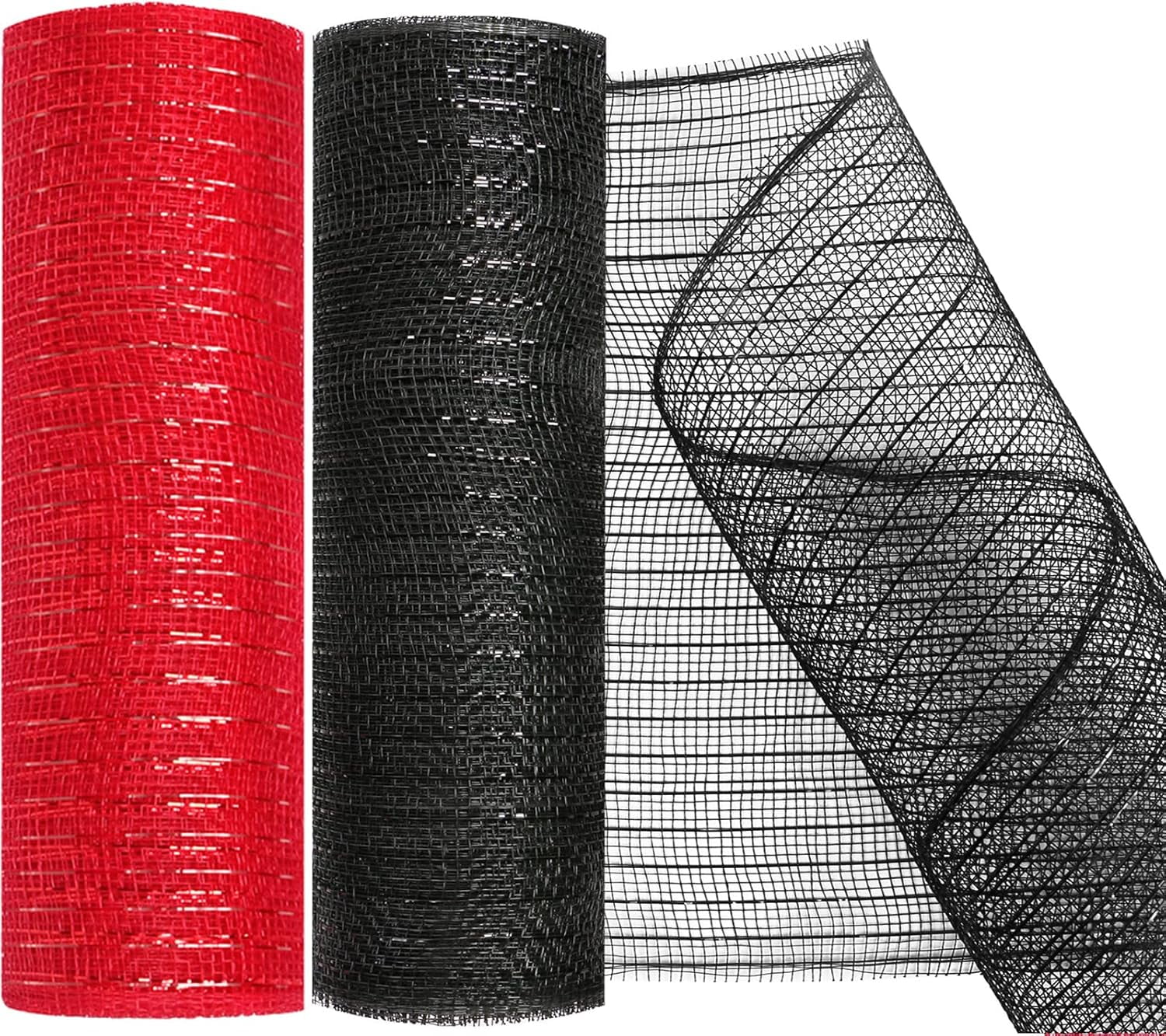 2 Pack Deco Mesh 10 Inch x 30 Feet Decor Mesh Ribbon with Metallic Foil ...