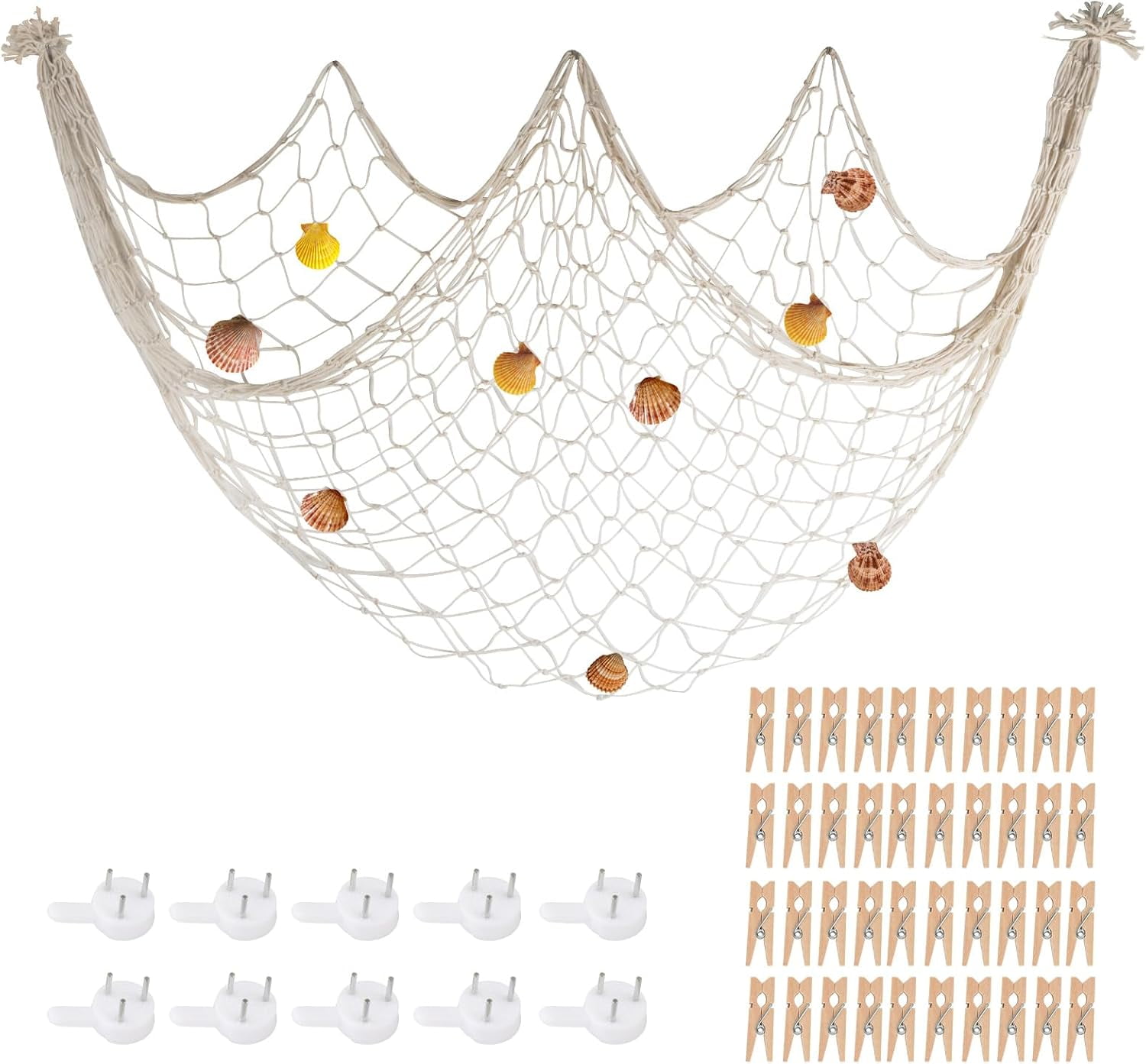 2 Pack Decoractive Fishing Net 80x40 Inch, 3mm Thickness Caramel ...