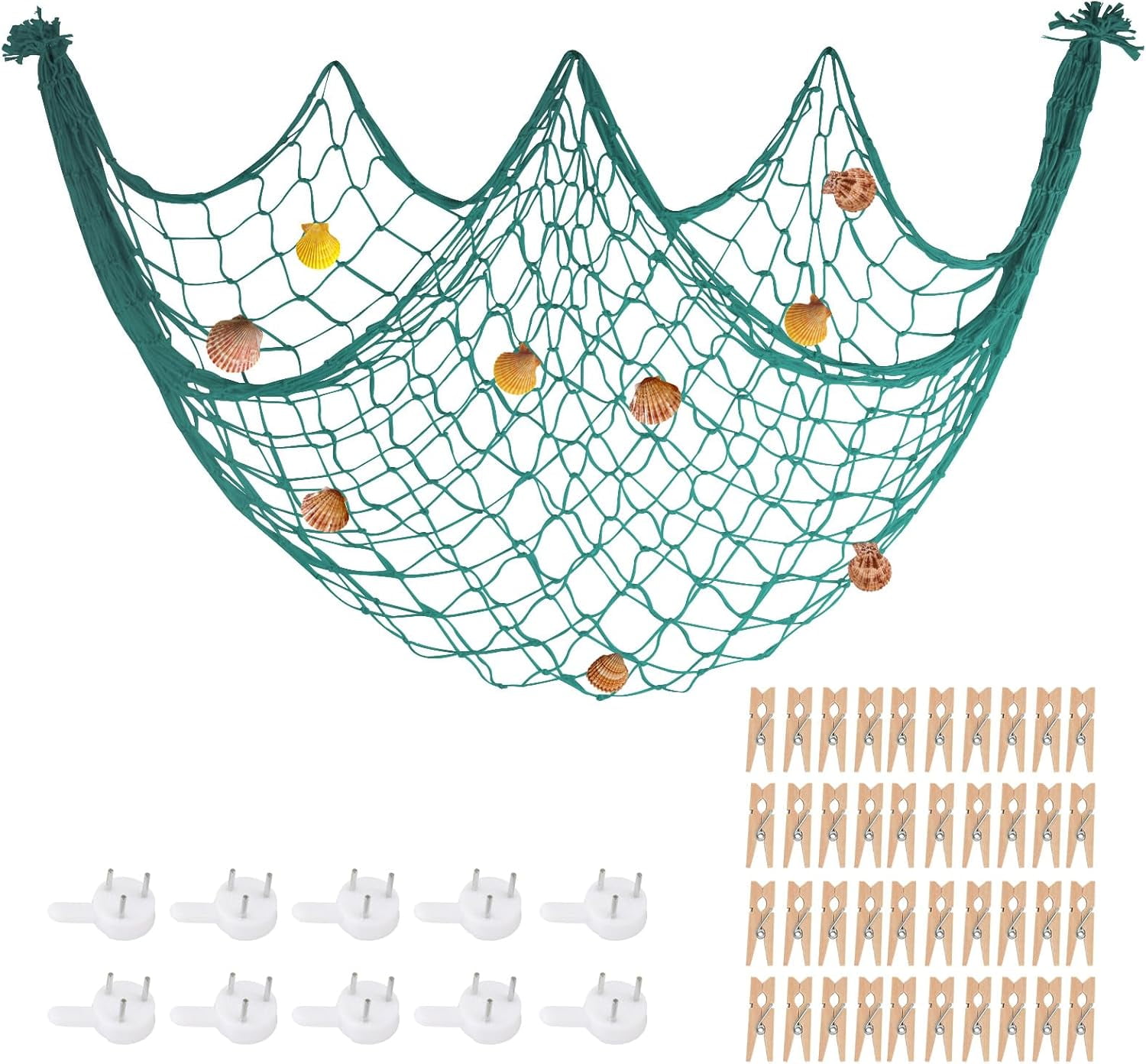 2 Pack Decoractive Fishing Net 80x40 Inch, 3mm Thickness Caramel ...