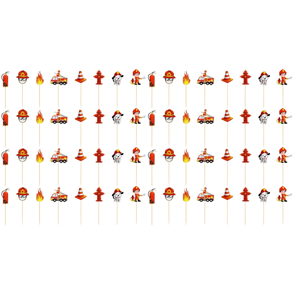 2 Pack Decorations Fire Hydrant Firefighter Birthday Cake Attractive ...