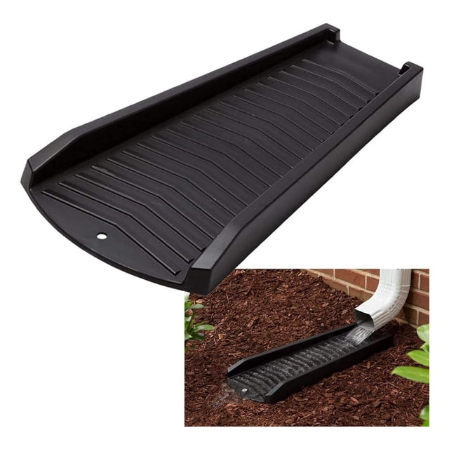 2-Pack Decorative Downspout Black Block Rain Gutter Drain Extender ...