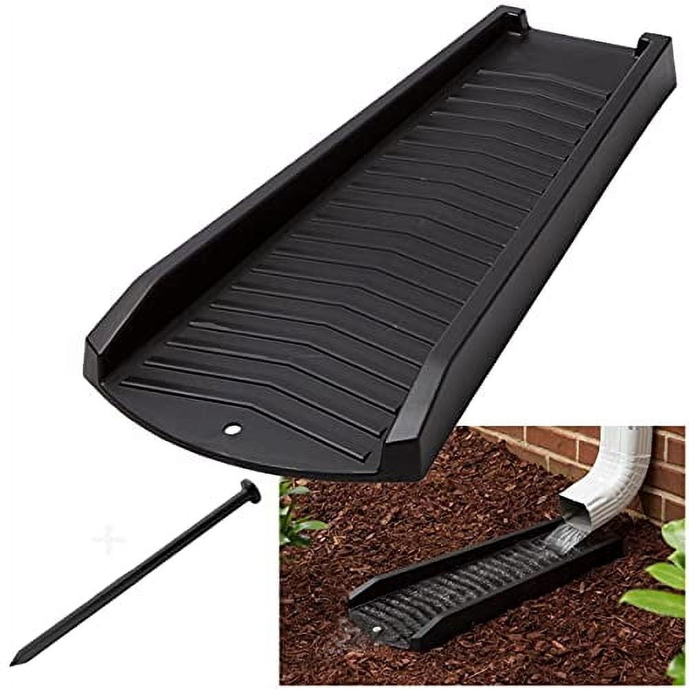 2-Pack Decorative Downspout Black Splash Block Rain Gutter Drain ...