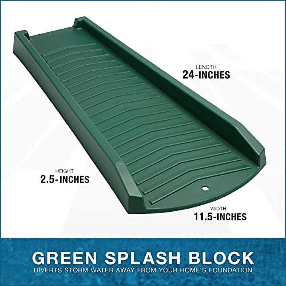 2-Pack Decorative Downspout Green Splash Block Rain Gutter Drain ...