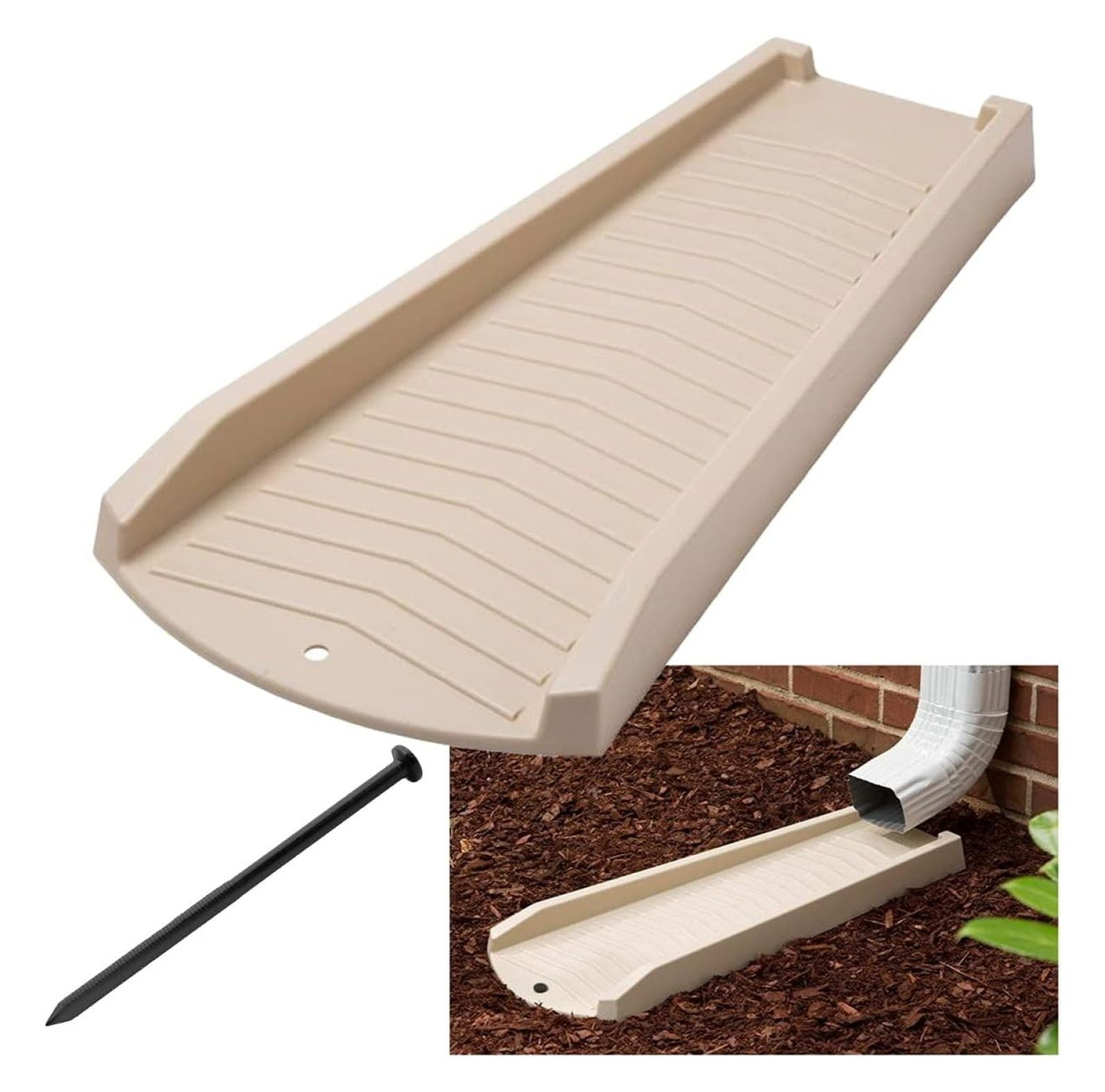 2-Pack Decorative Downspout Limestone Block Rain Gutter Drain Extender ...