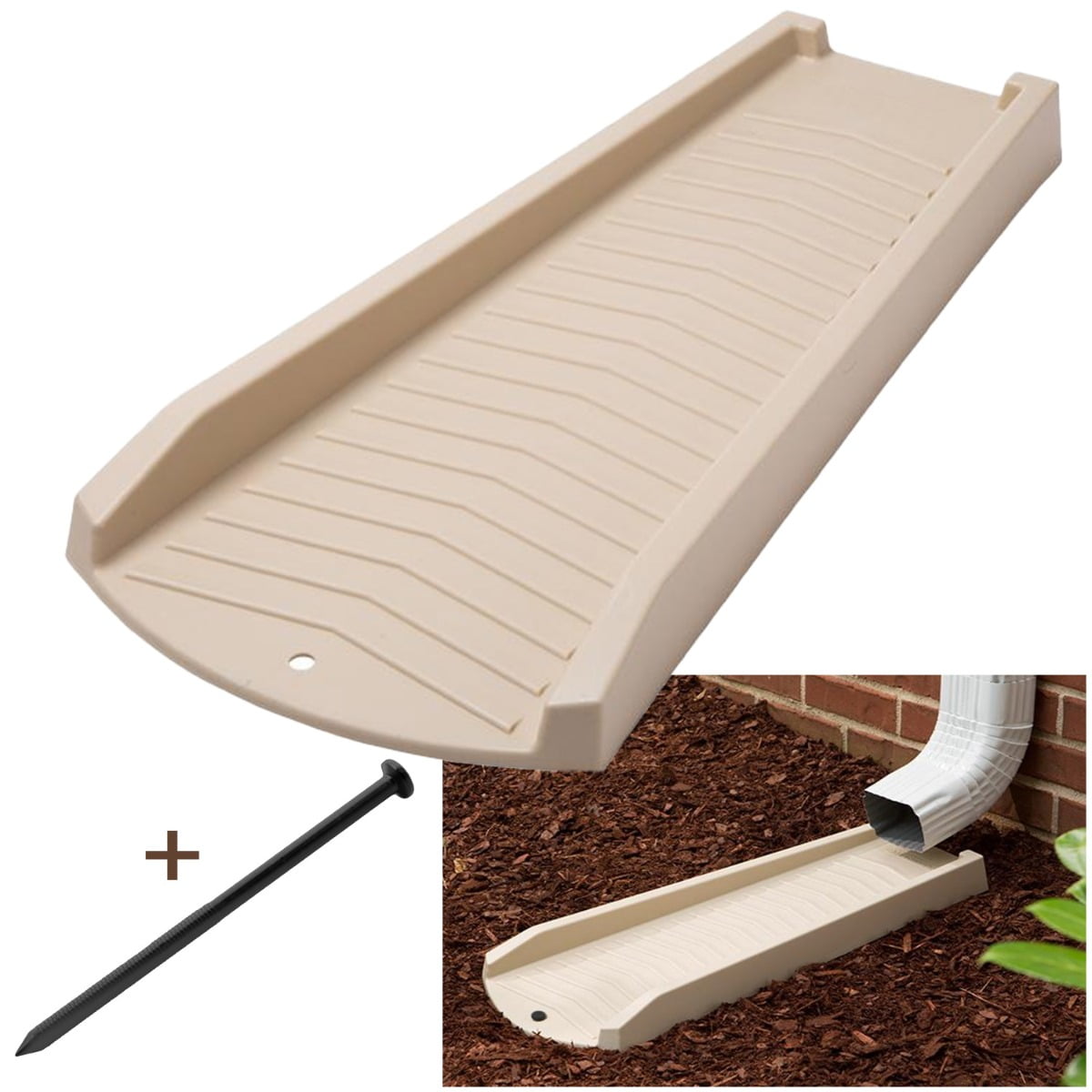 2-Pack Walmart Decorative Downspout Splash Block Rain Gutter Drain ...