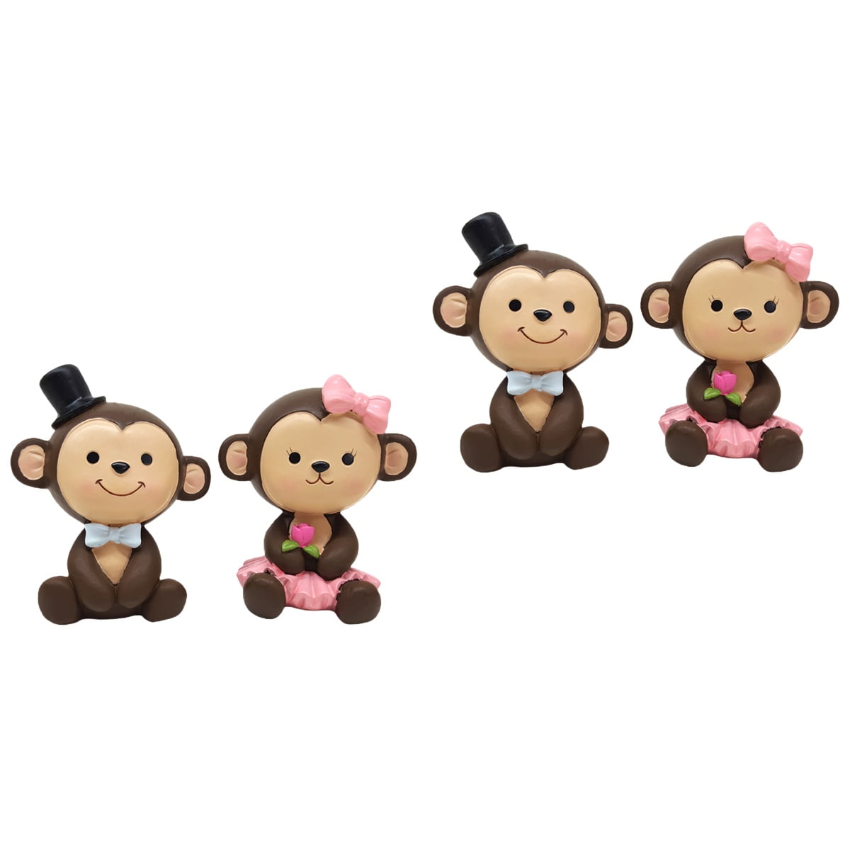 2 Pack Decorative Monkey Models Wedding Cartoon Cake Toppers Animal ...