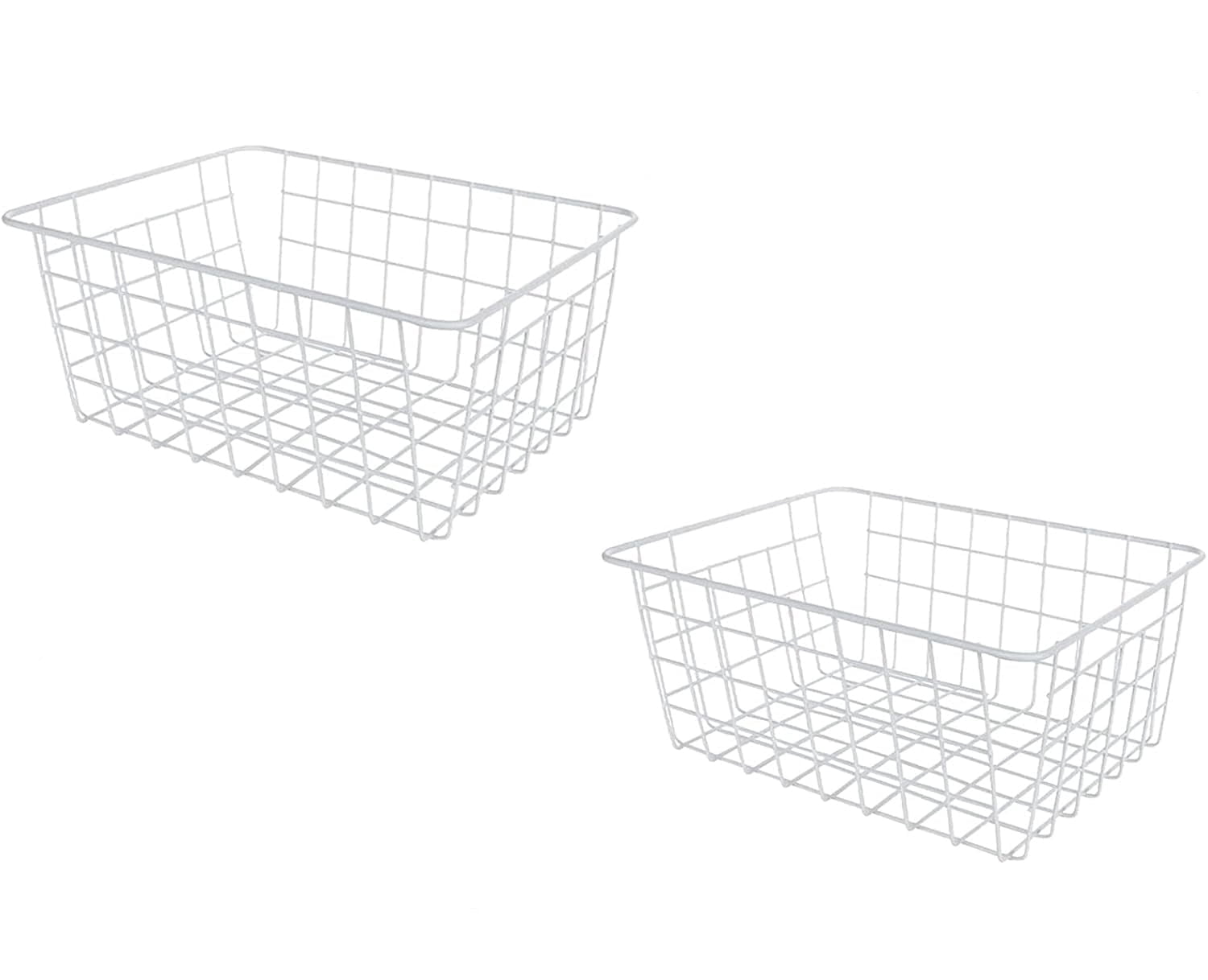 2 Pack Deep Freezer Organizer Bins Stackable Wire Basket for Organizing ...