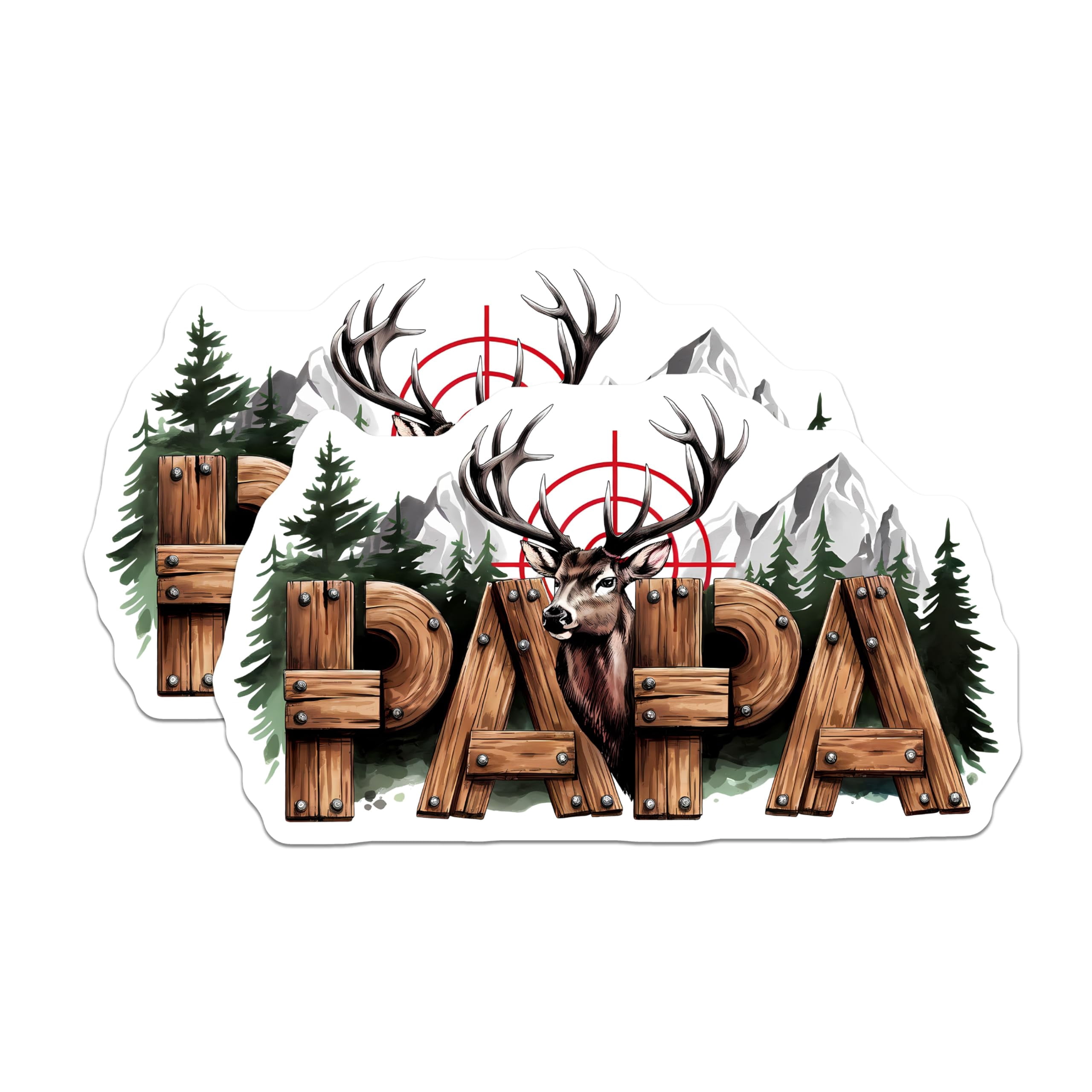 (2 Pack) Deer Papa Hunting Stickers - Father's Day Stickers ...