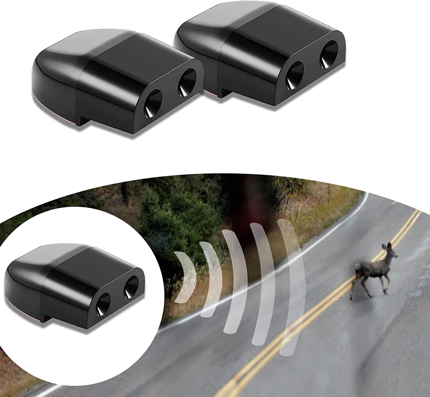 2 Pack High-Quality Deer Deterrent Whistles: Animal Alert Protection ...