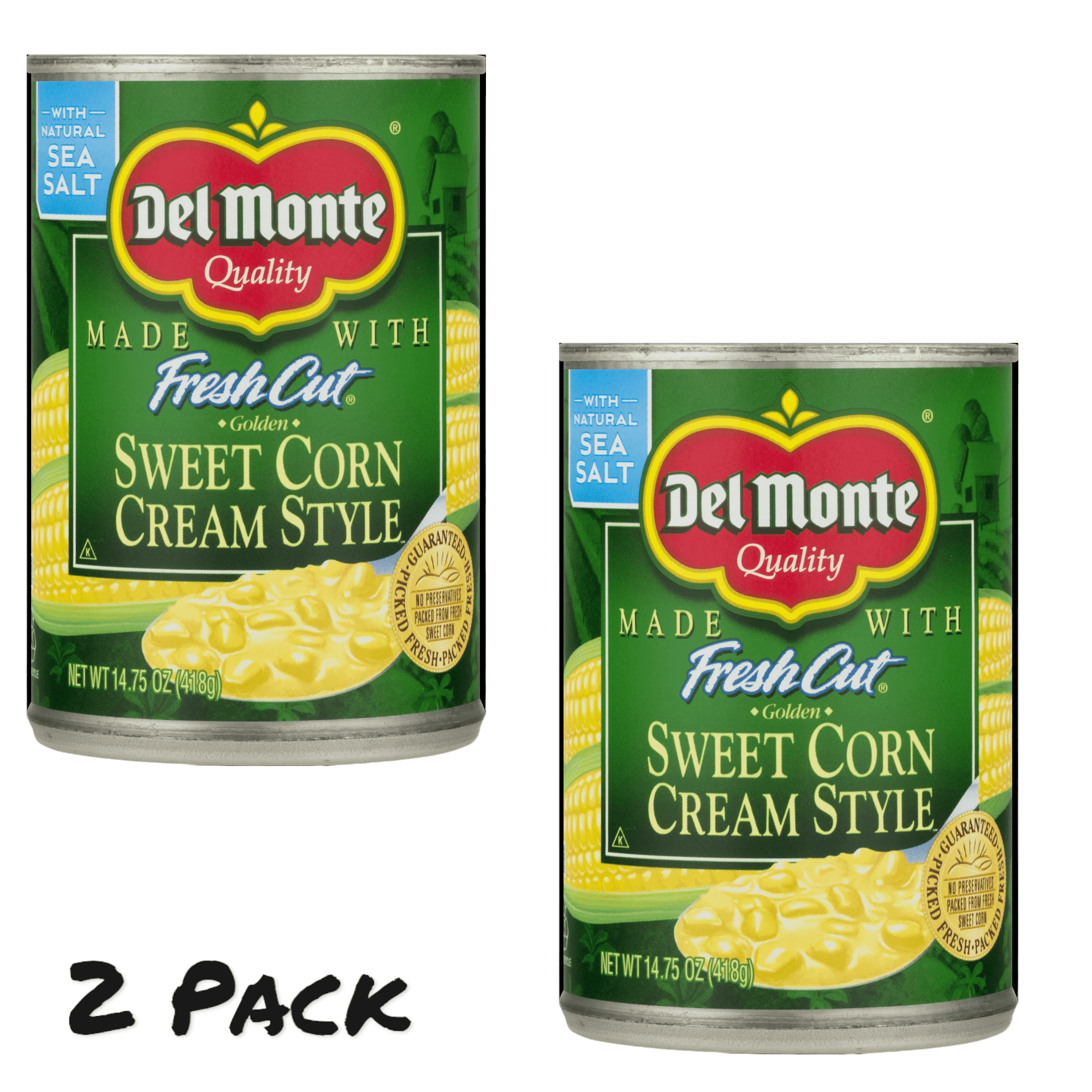 ( 2 Pack) Del Monte Fresh Cut Golden Sweet Corn Cream Style, 14.75 oz ...