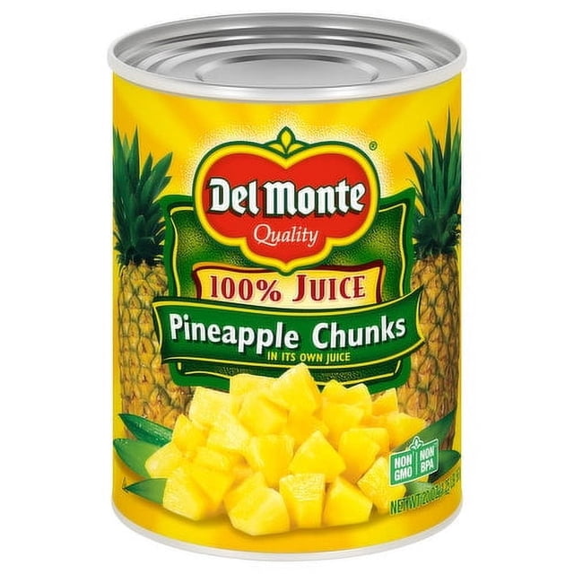 Del Monte Pineapple Chunks in 100% Juice 20oz - Pack of 2 - Walmart ...