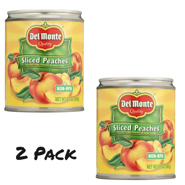 ( 2 Pack ) Del Monte Sliced Peaches, Heavy Syrup, Canned Fruit, 8.5 oz ...