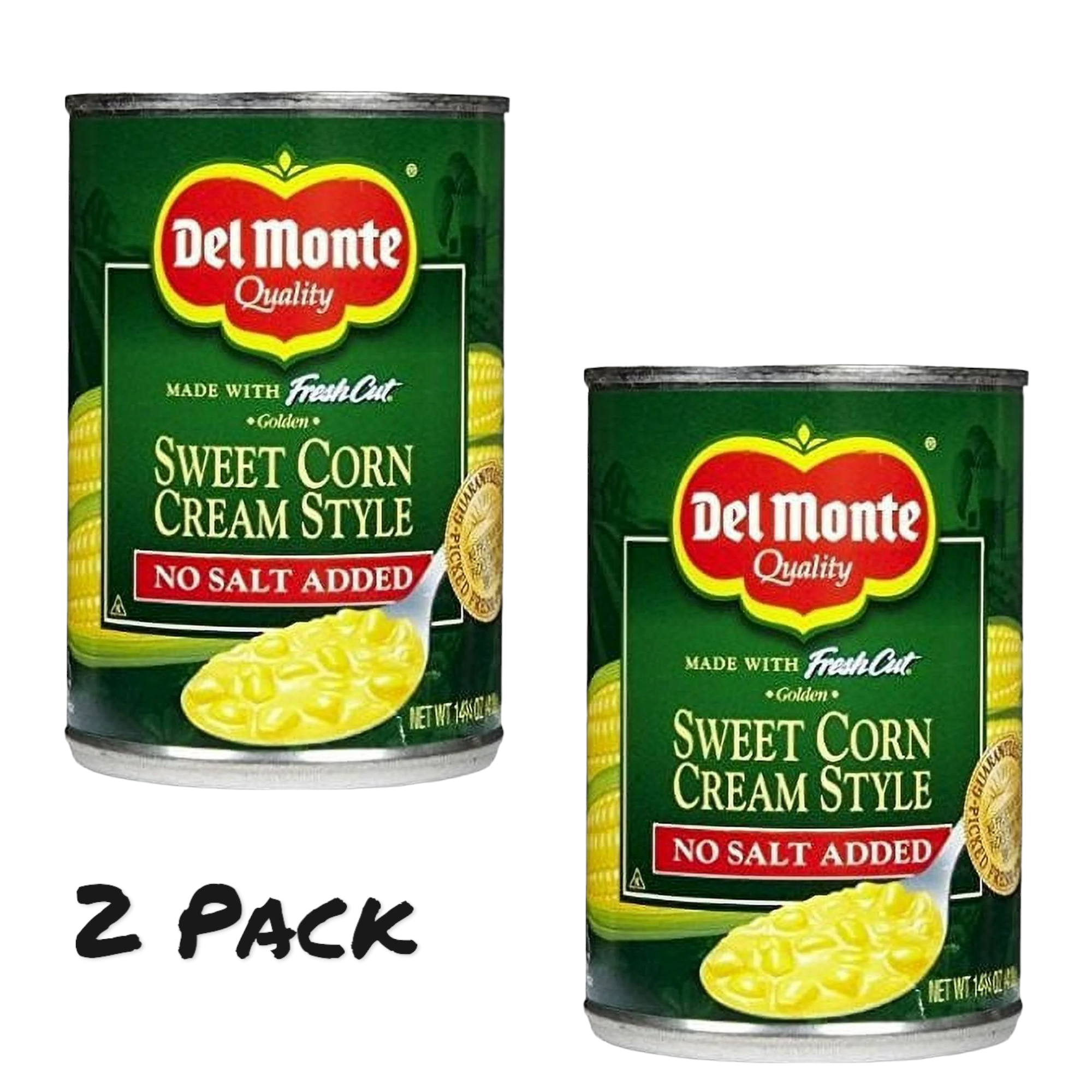 ( 2 Pack) Del Monte Sweet Corn Cream Style, No Salt Added, 14.75 oz Can ...