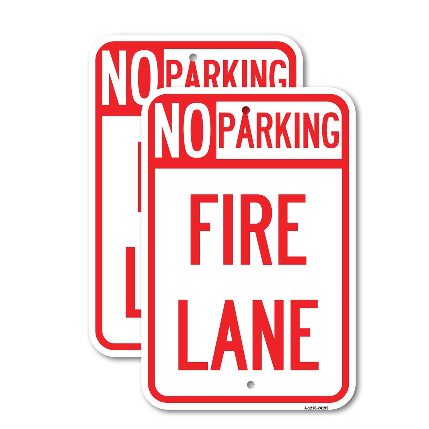 (2 Pack) Delaware No Parking Fire Lane | 12" X 18" Heavy-Gauge Aluminum ...