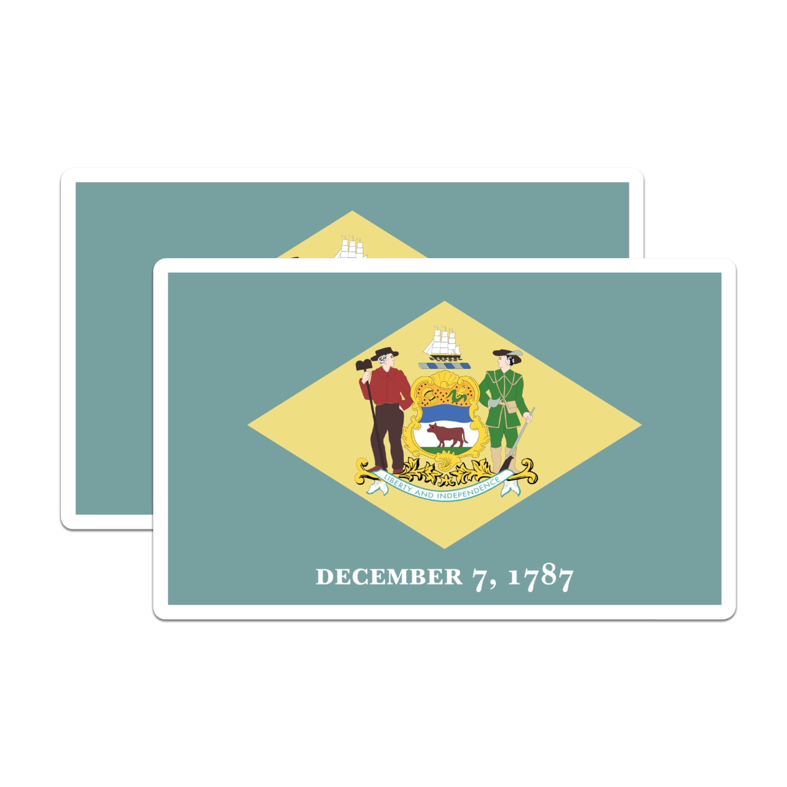 (2 Pack) Delaware State Flag Stickers - DE State Flag Sticker - Choose ...
