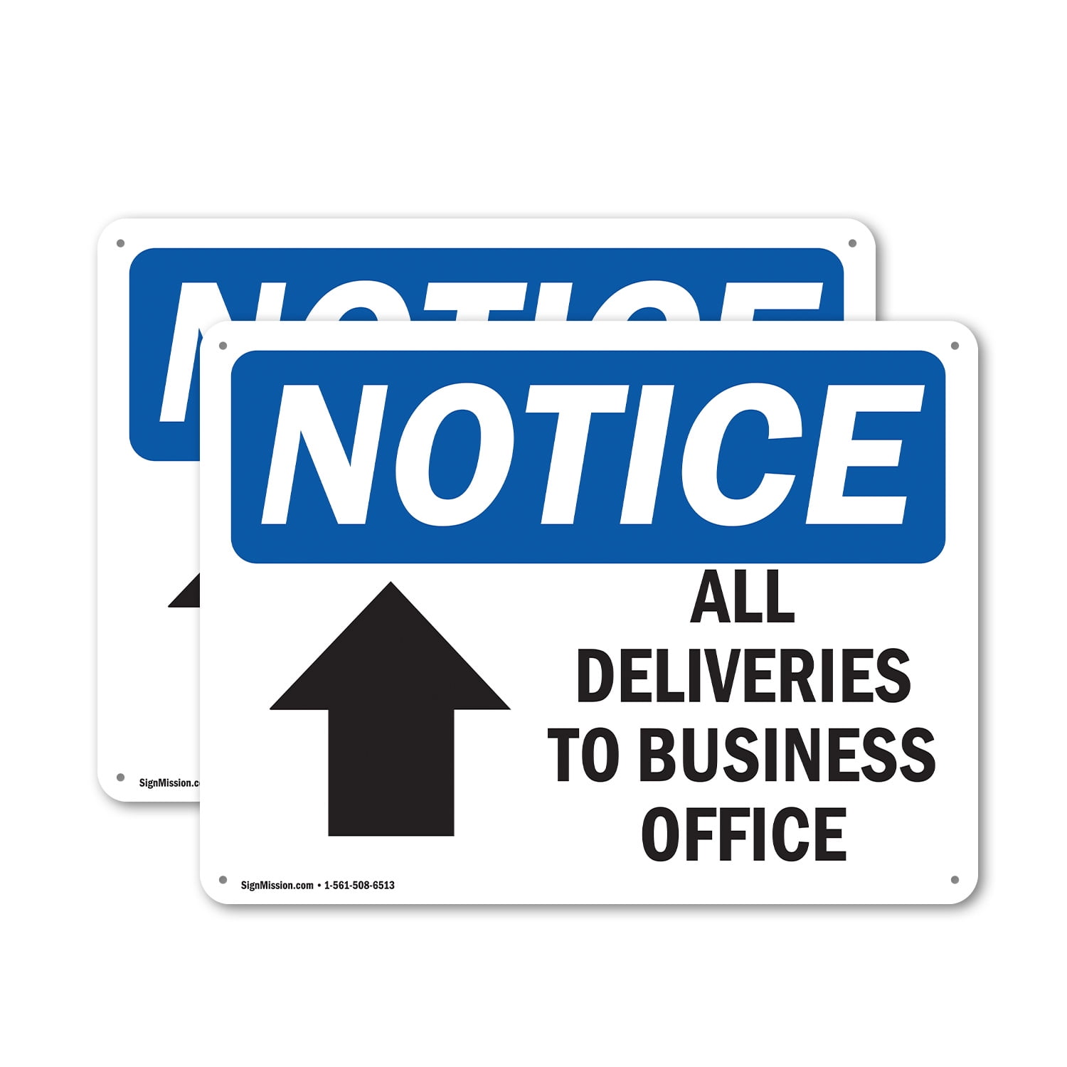 (2 Pack) All Deliveries To Business Office OSHA Notice Sign 14 Inch X ...